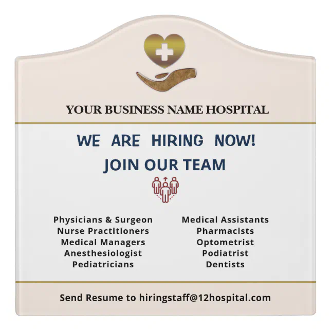 Now Hiring Help Wanted Employee Personalize Door Sign | Zazzle