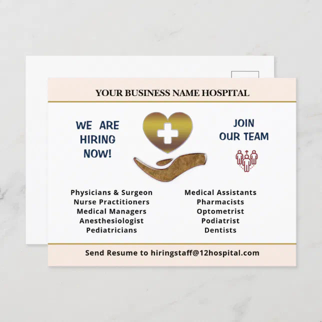 Now Hiring Help Wanted Employee Personalize Sign Postcard | Zazzle