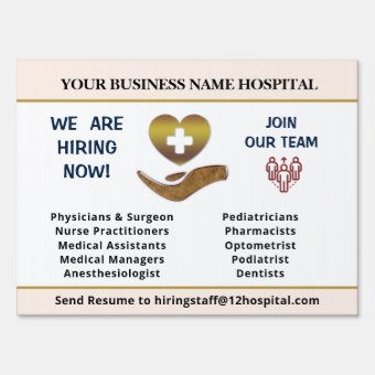 Now Hiring Help Wanted Employees Personalize Sign | Zazzle