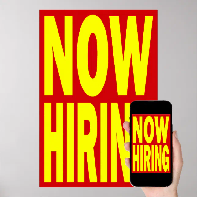 NOW HIRING RETAIL POSTER SIGN | Zazzle