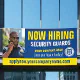 Now Hiring Security Guard Job Logo Photo Blue Banner | Zazzle