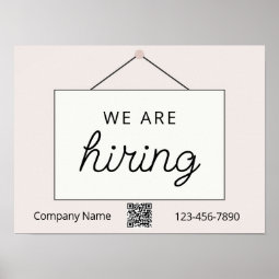 Now Hiring Window Sign | Zazzle