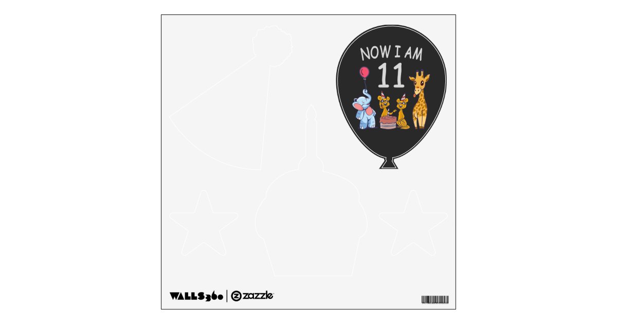 Now I Am 11 Years Old 11th Birthday At The Zoo Wall Decal Zazzle now-i-am-11-years-old-11th-birthday-at-the-zoo-wall-decal-zazzle