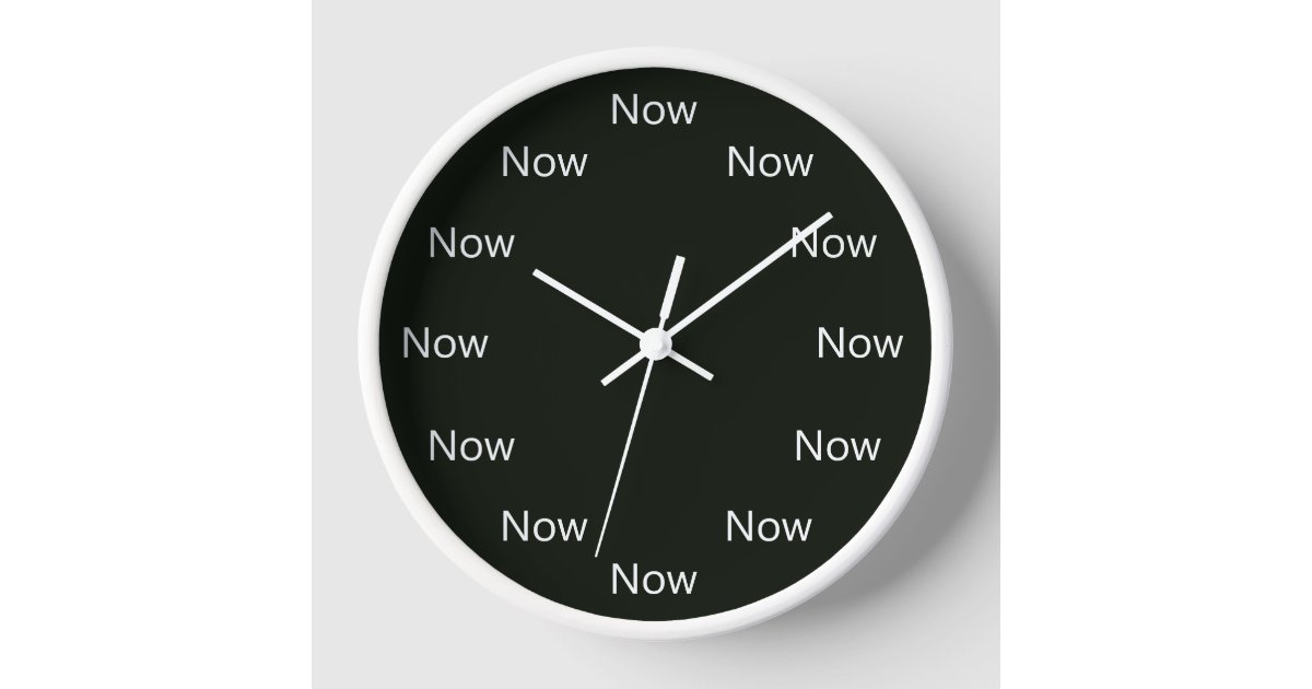 Now is Zen™ - Mindfulness Taoist Buddhist Black Clock | Zazzle