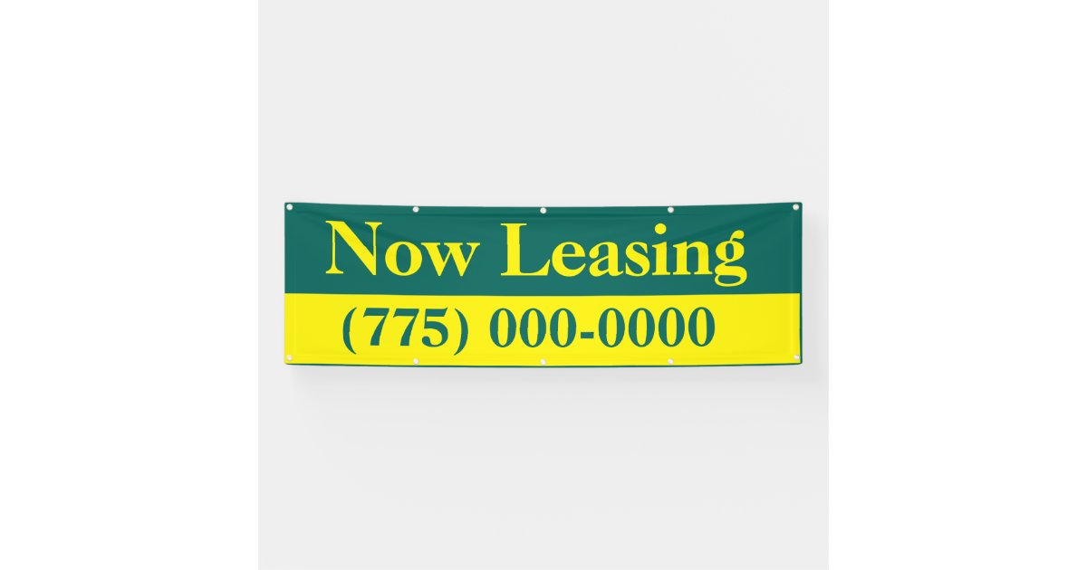 Now Leasing 8' Outdoor Vinyl Banner | Zazzle