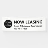 Now Leasing Apartments Black and White Your Logo Banner | Zazzle