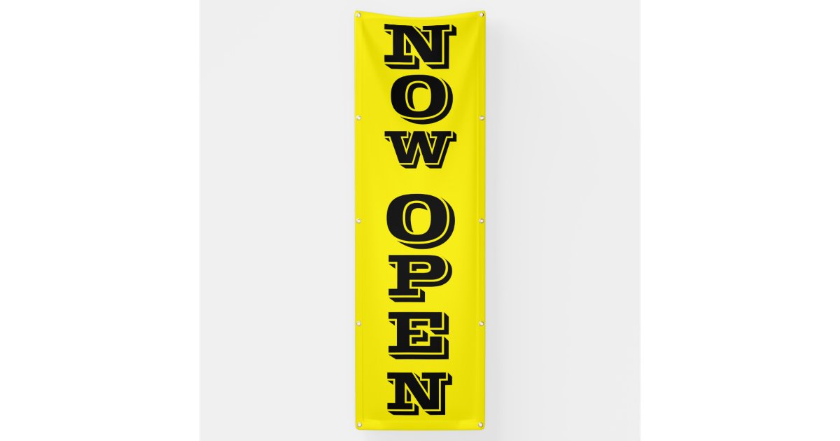Now Open Banner | Zazzle