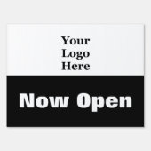 Now Open Black and White Template Your Logo Here Sign | Zazzle