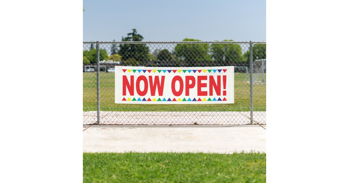 Now Open Business Banner | Zazzle