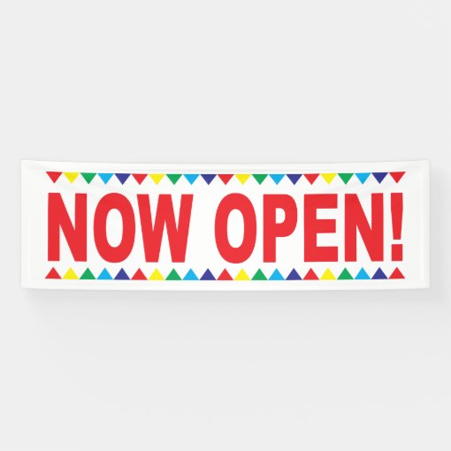Now Open Business Banner | Zazzle