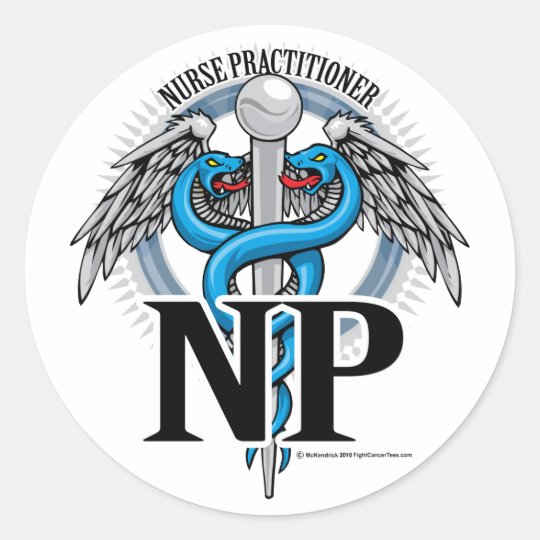 NP Blue Caduceus Classic Round Sticker | Zazzle.com