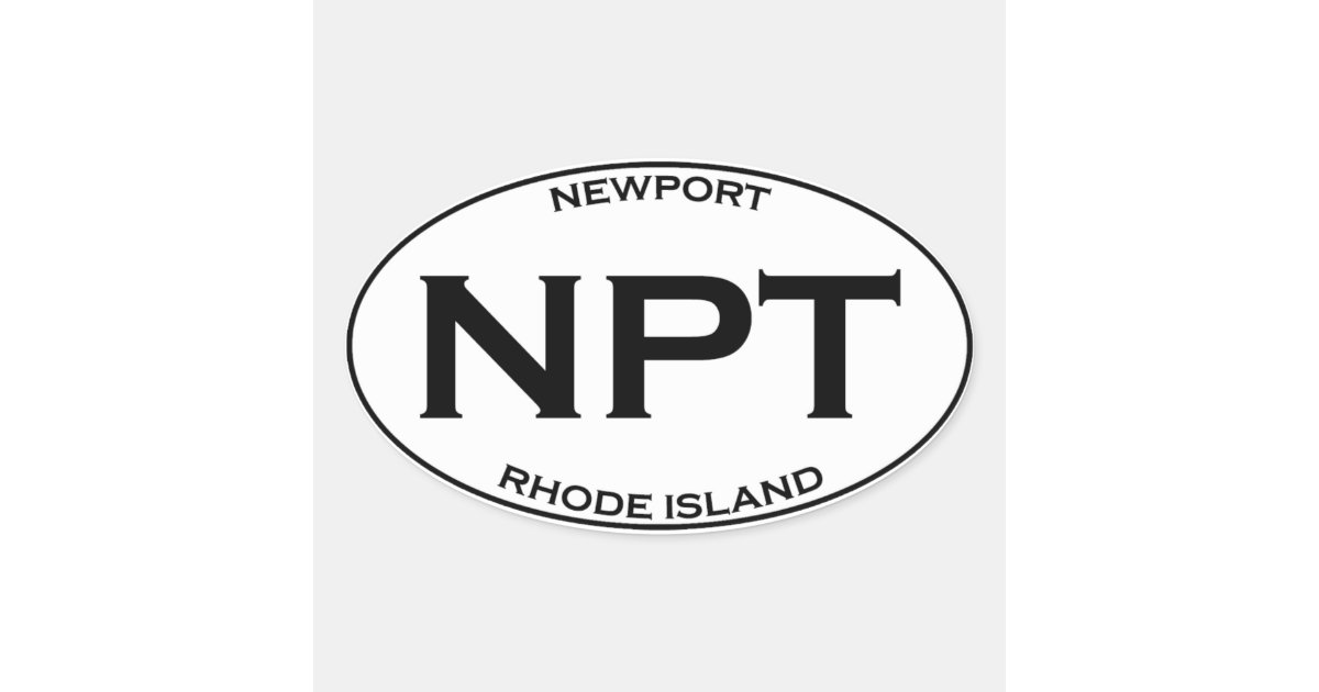 NPT - Newport Rhode Island Oval Sticker | Zazzle