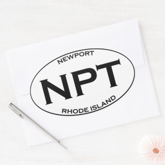 NPT - Newport Rhode Island Oval Sticker | Zazzle