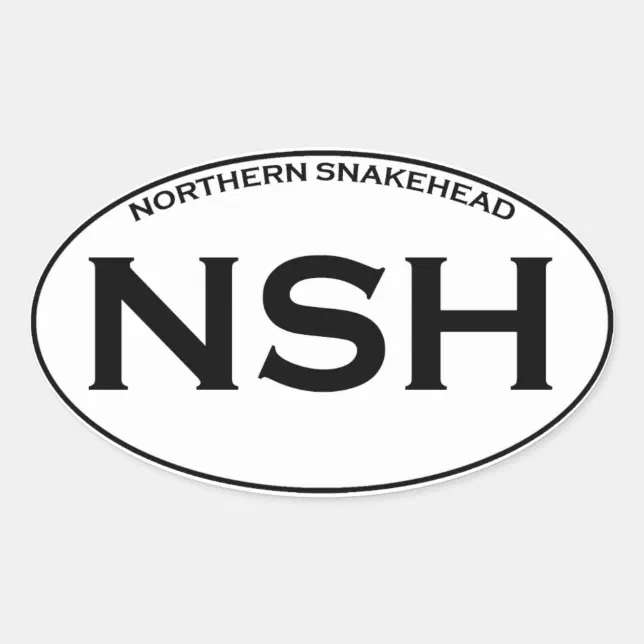 NSH - Northern Snakehead Fish Oval Sticker | Zazzle