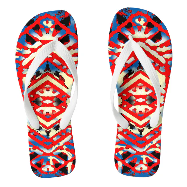 Nu One Red Urban Style Flip Flops 2 | Zazzle