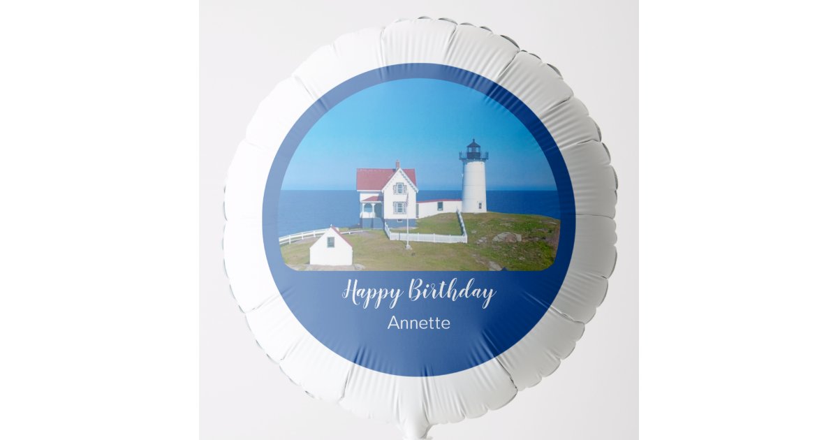 Nubble Birthday Maine Lighthouse Balloon | Zazzle