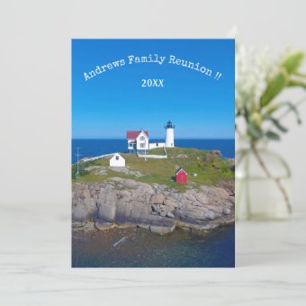 Nubble Light Family Reunion Maine Lighthouse Party Invitation | Zazzle