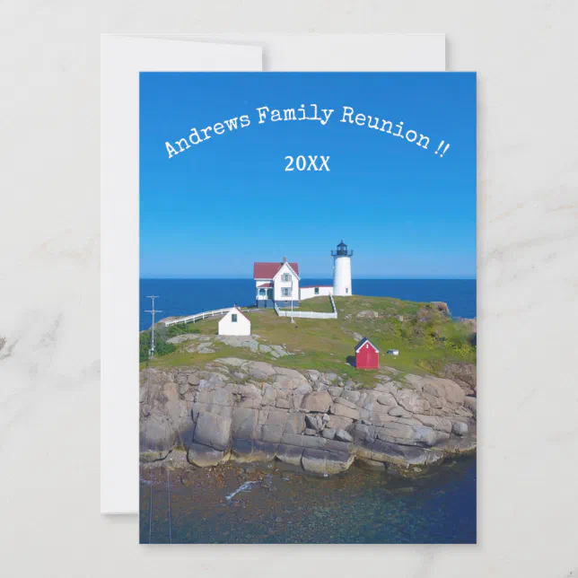 Nubble Light Family Reunion Maine Lighthouse Party Invitation | Zazzle