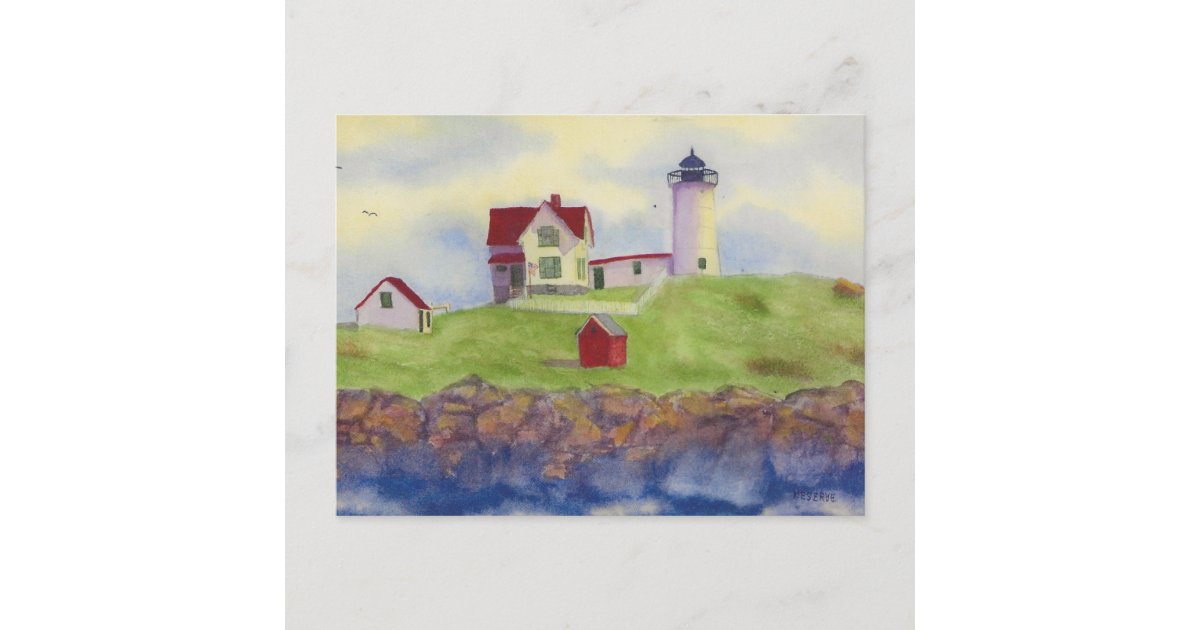 Nubble Lighthouse Postcard | Zazzle