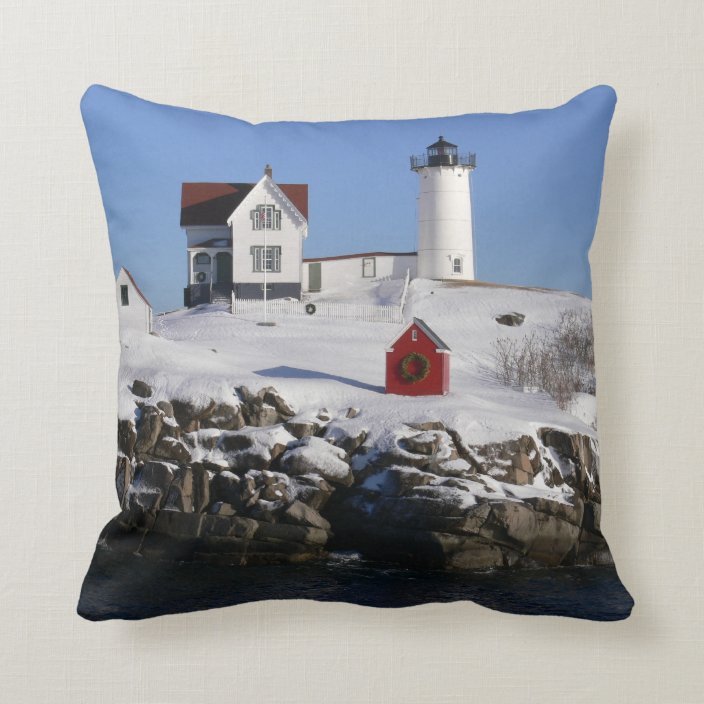 Nubbles Lighthouse American MoJo Pillow | Zazzle.com