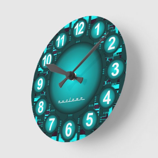 Nuclear Atomic High Tech Clock | Zazzle