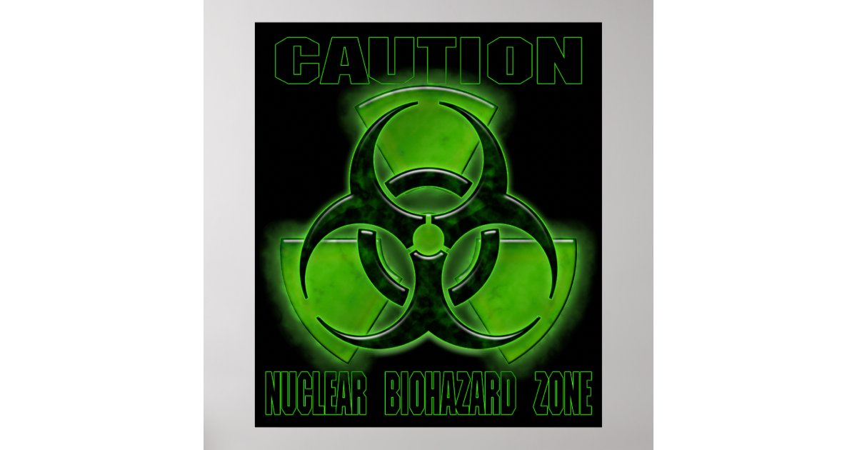 Nuclear Biohazard Caution Sign | Zazzle