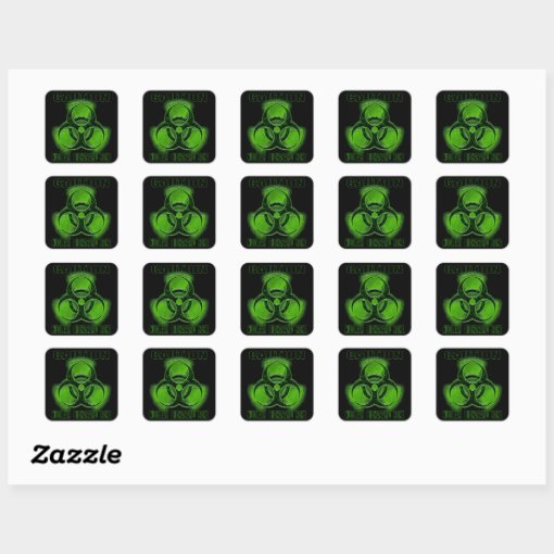 Nuclear Biohazard Caution Sign Square Sticker | Zazzle