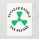 Nuclear Energy, Yes Please, Nuclear Power Postcard | Zazzle