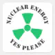 Nuclear Energy, Yes Please, Nuclear Power Square Sticker | Zazzle