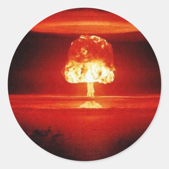 nuclear-explosion classic round sticker | Zazzle.com