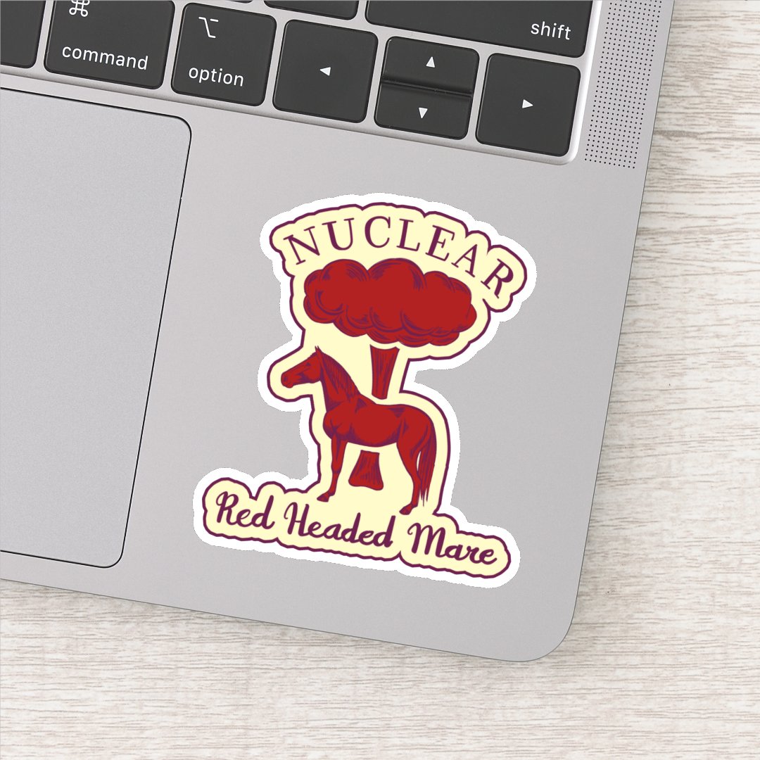 Nuclear Red Headed Mare Logo Ver 1 Sticker | Zazzle