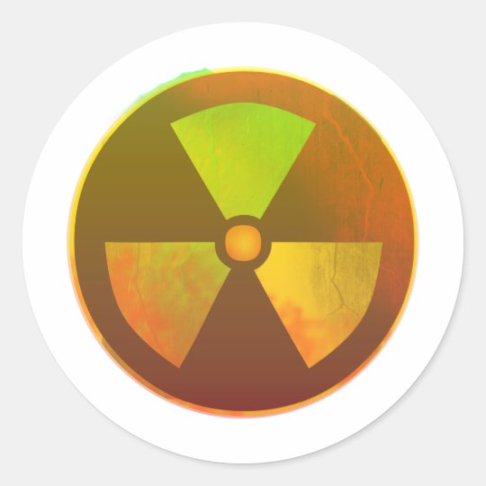 Nuclear Symbol Radioactive Glow Classic Round Sticker | Zazzle.com