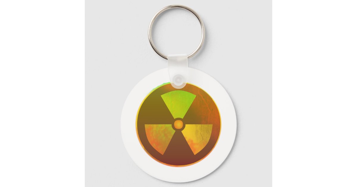 Nuclear Symbol Radioactive Glow Keychain | Zazzle