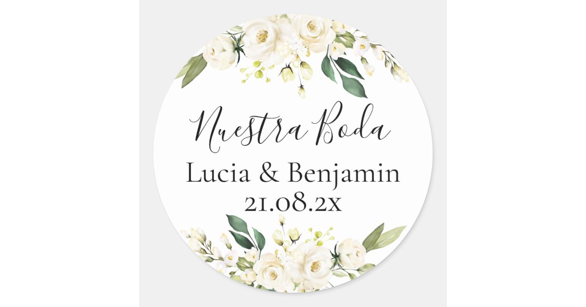 Nuestra boda Classic Round Sticker | Zazzle