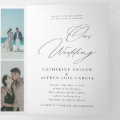 Nuestra Boda English Spanish Bilingual Wedding Tri-Fold Invitation | Zazzle