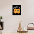Nuggs About You Funny Food Nugget Pun Dark BG Poster | Zazzle