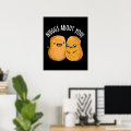 Nuggs About You Funny Food Nugget Pun Dark BG Poster | Zazzle