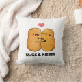 Nugs And Kisses Funny Chicken Nugget Pun Throw Pillow | Zazzle