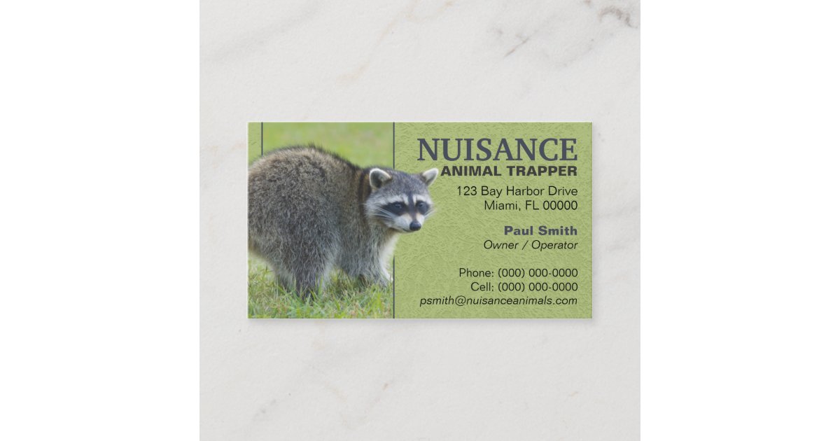 Nuisance Animal Trapper Business Card | Zazzle