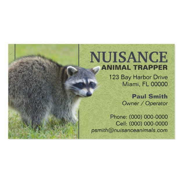 Nuisance Animal Trapper Business Cards