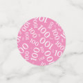 Number 100 Pattern Pink and White 100th Birthday Confetti | Zazzle