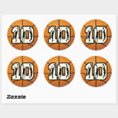 Number 10 Basketball and Players Classic Round Sticker | Zazzle
