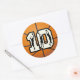 Number 10 Basketball and Players Classic Round Sticker | Zazzle