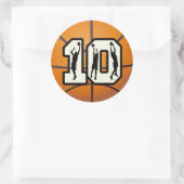 Number 10 Basketball and Players Classic Round Sticker | Zazzle