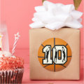 Number 10 Basketball and Players Classic Round Sticker | Zazzle
