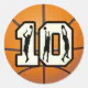Number 10 Basketball and Players Classic Round Sticker | Zazzle