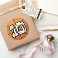 Number 10 Basketball and Players Classic Round Sticker | Zazzle