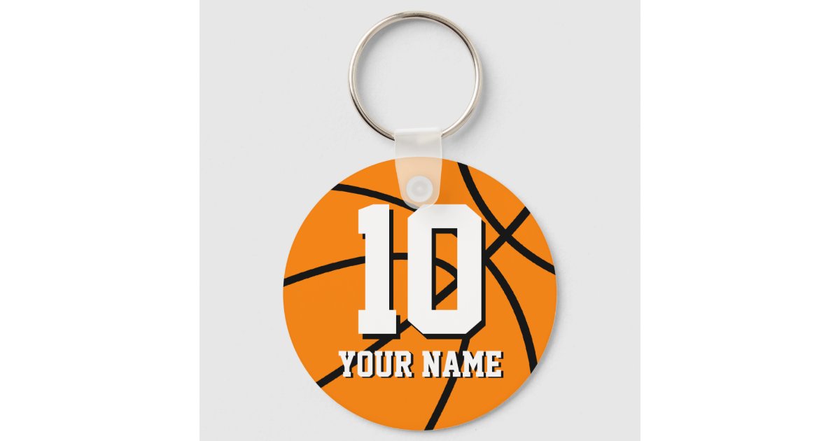 Number 10 basketball keychains | Personalizable | Zazzle