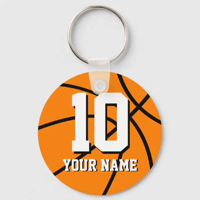 Number 10 basketball keychains | Personalizable | Zazzle