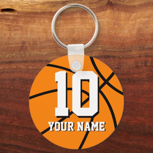 Number 10 basketball keychains | Personalizable | Zazzle